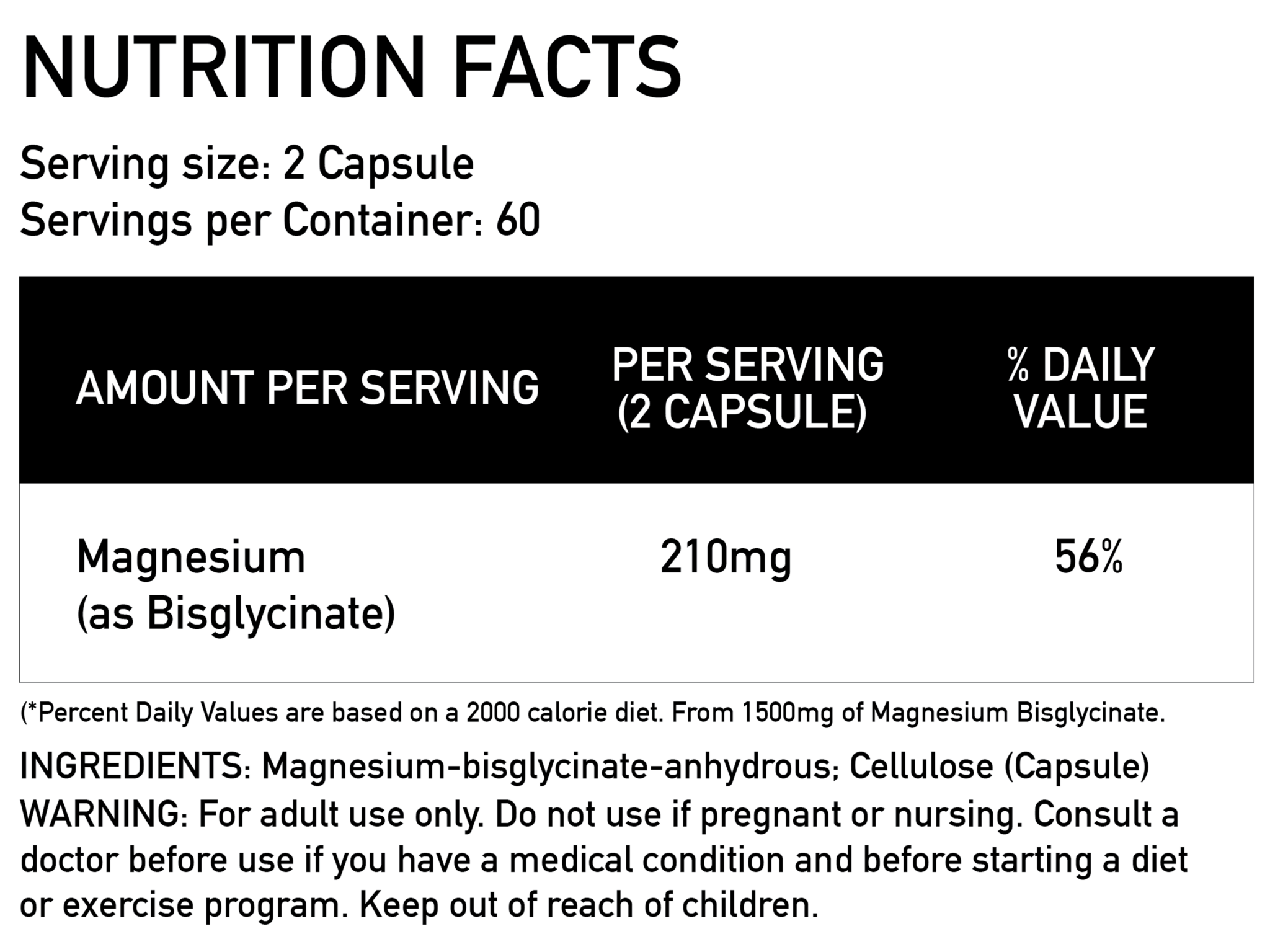 Basic Supplements Magnesium Bisglycinate 120caps - SUPPLEMAN ...